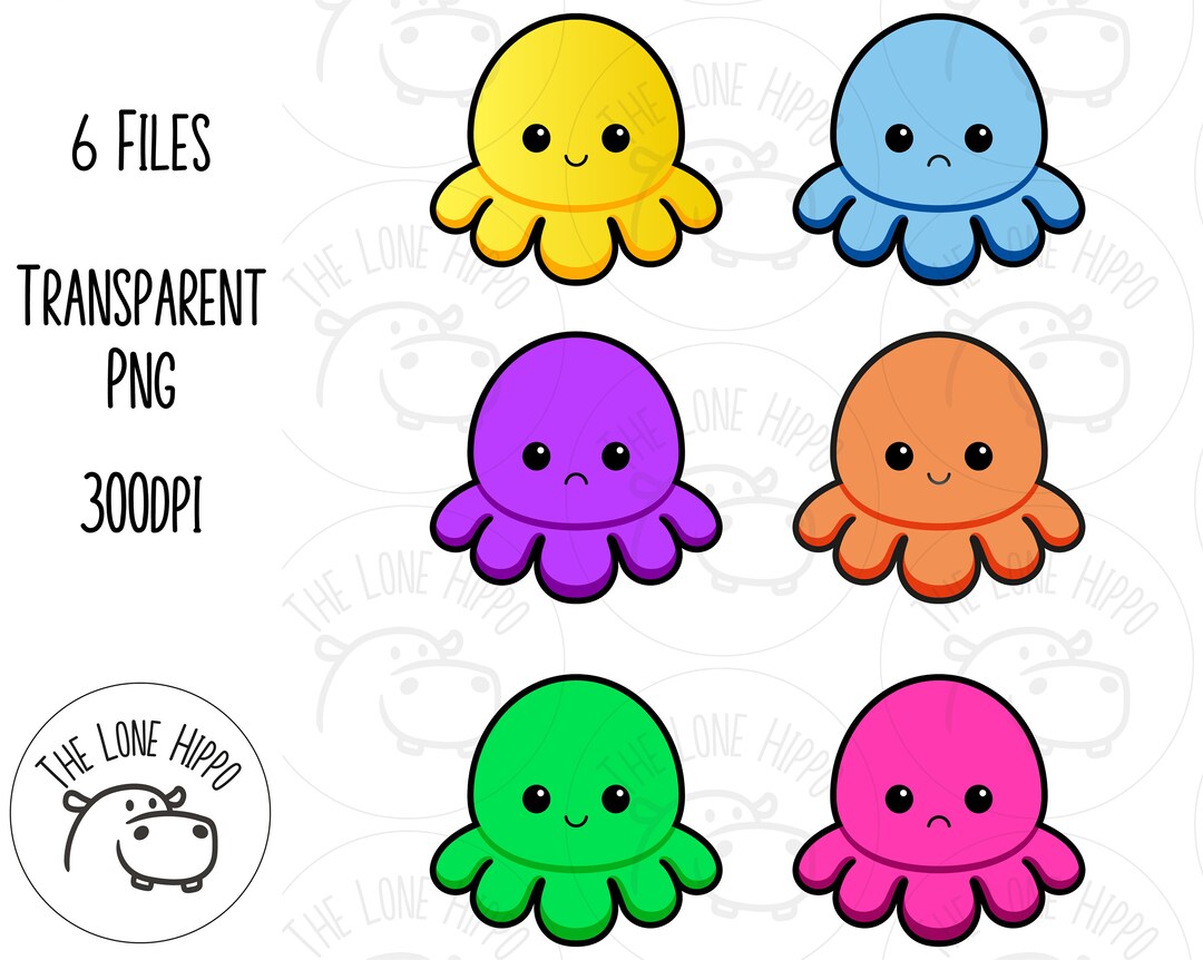 Mood Octopus PNG Rainbow Digital Download Octopus Design - Etsy