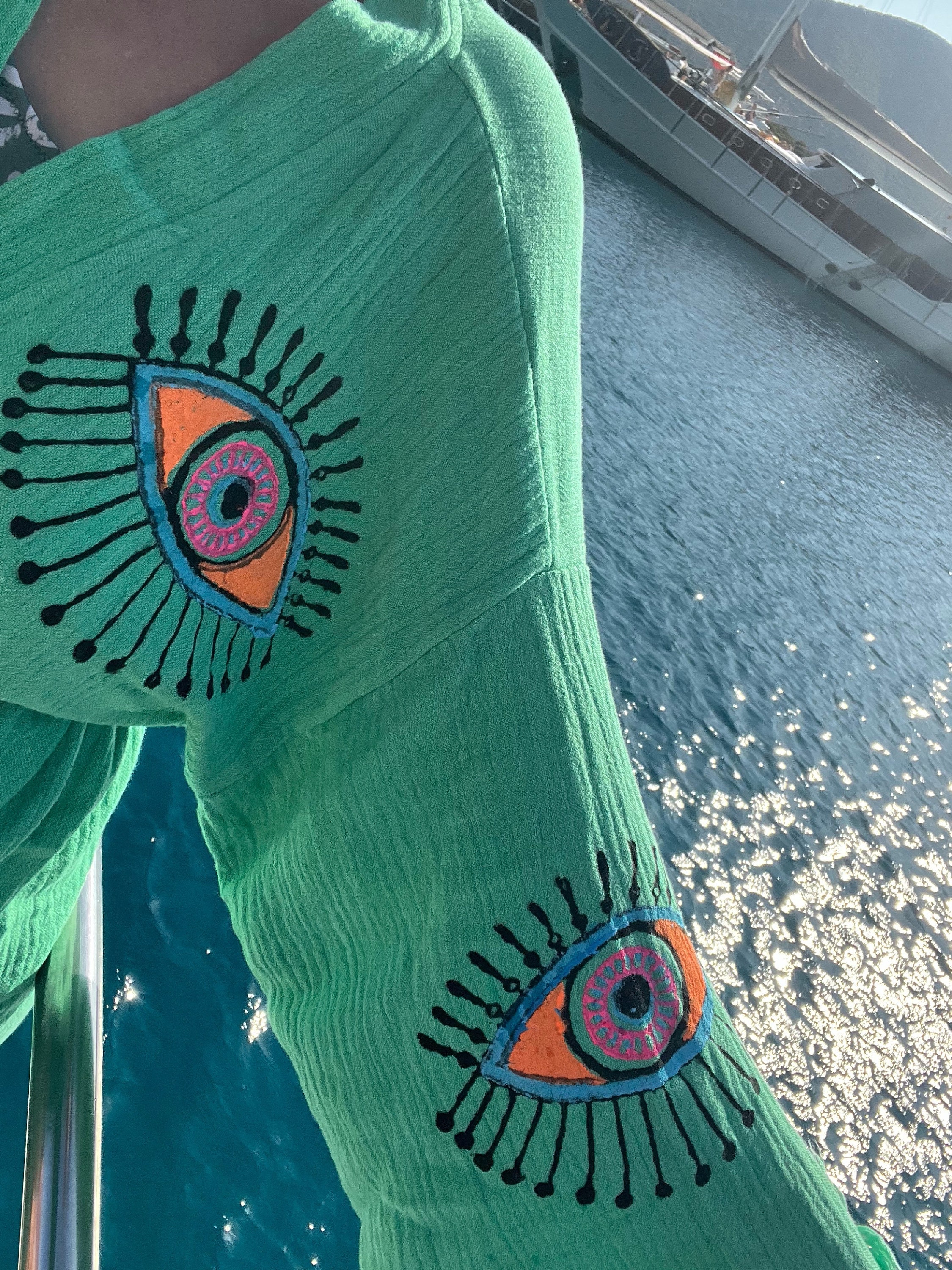 Premium Handmade Evil Eye, Festival, Morning Robe, Organic Beach Cover ...