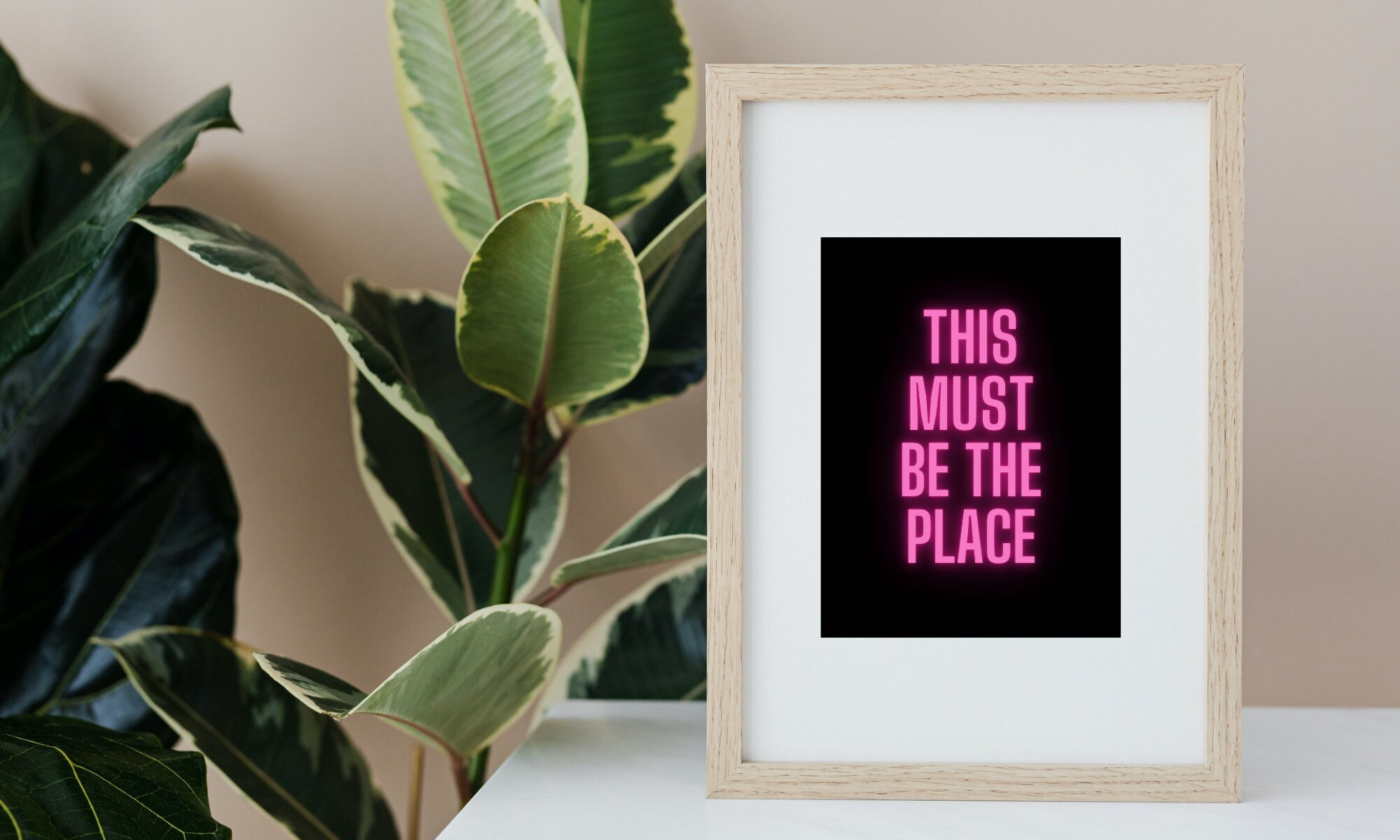 This Must Be the Place Pink Neon Sign Digital Print - Etsy