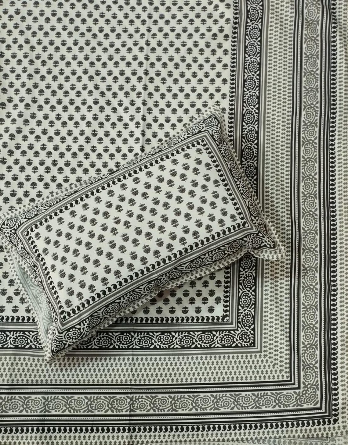 Luxurious Block Print Bedspread Floral Print 100% Pure Cotton Bedsheets ...