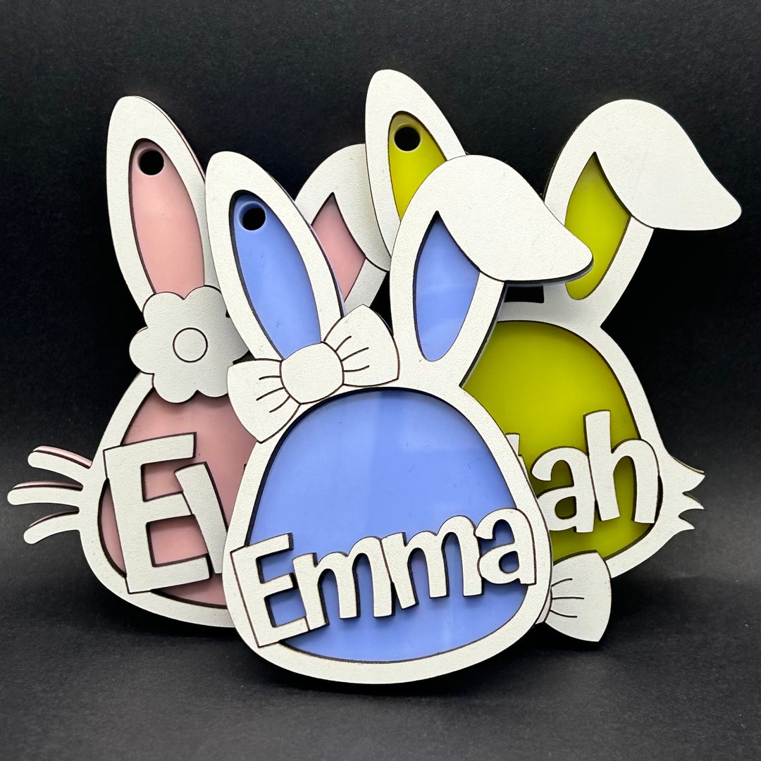 Bunny Name Tag, Personalised, Made to Order, Easter - Etsy