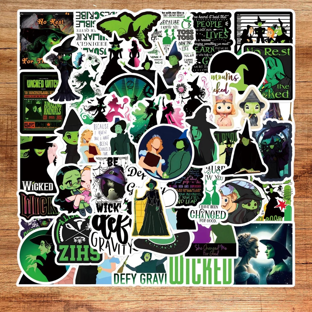 Wicked Stickers Pack of 55 Movie Theme Waterproof Vinyl Stickers for ...