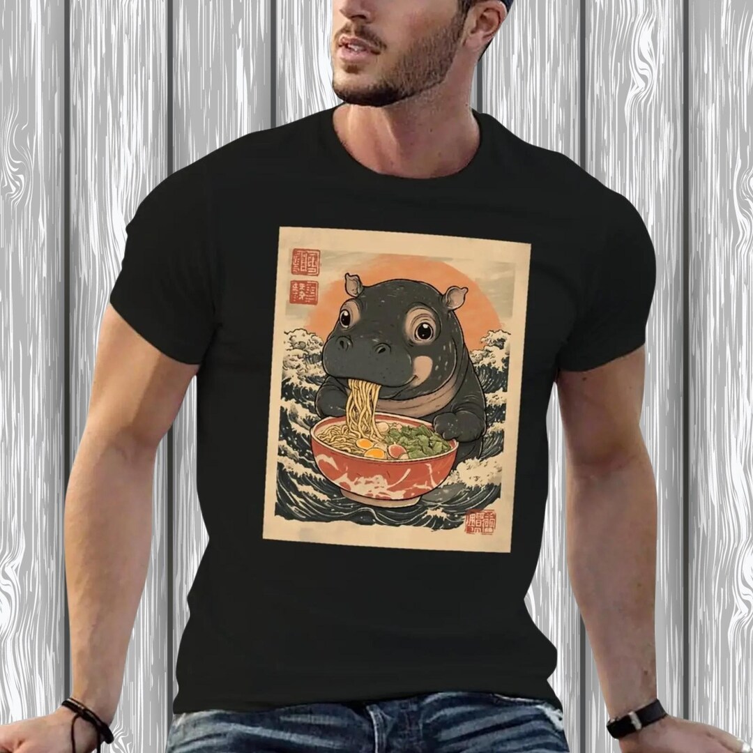 Moo Deng Meme T-shirt, Funny Animal T-shirt, Moodeng Thai Hippo Tee ...