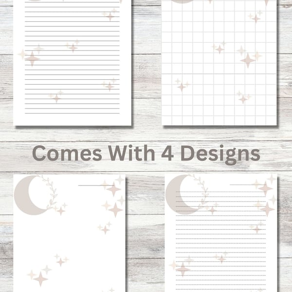 Moon Stars 8.5x11 Paper - Etsy
