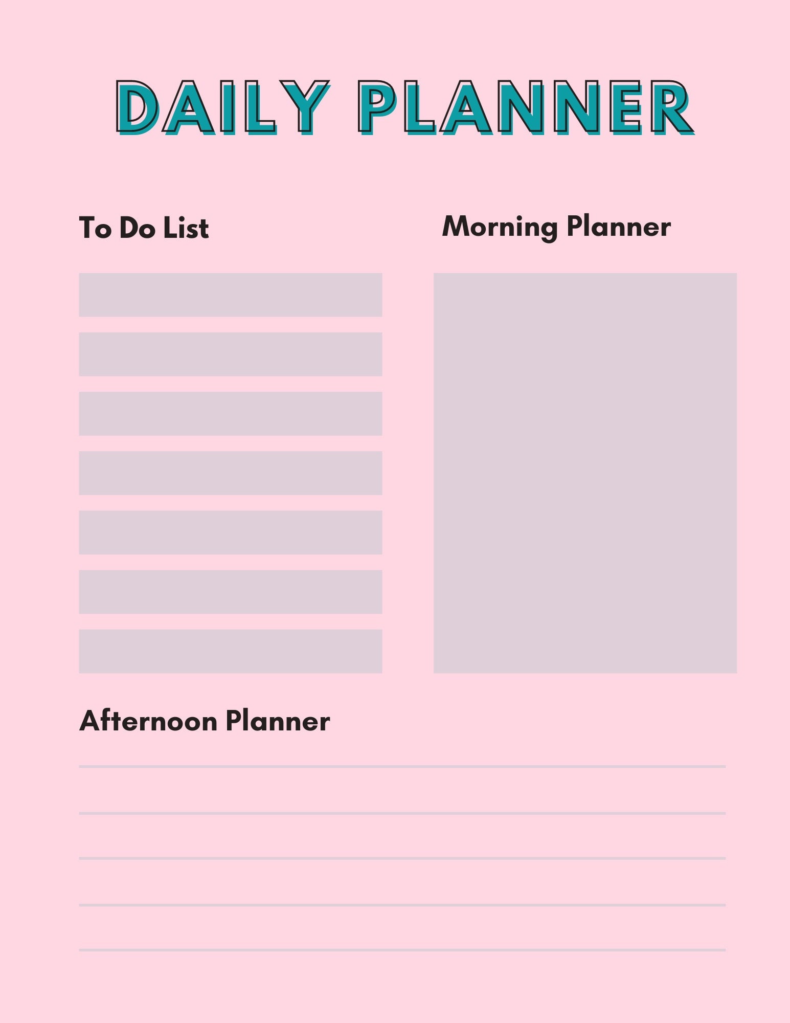Daily to Do List Printable, Planner, Digital Planner, Daily Planner ...