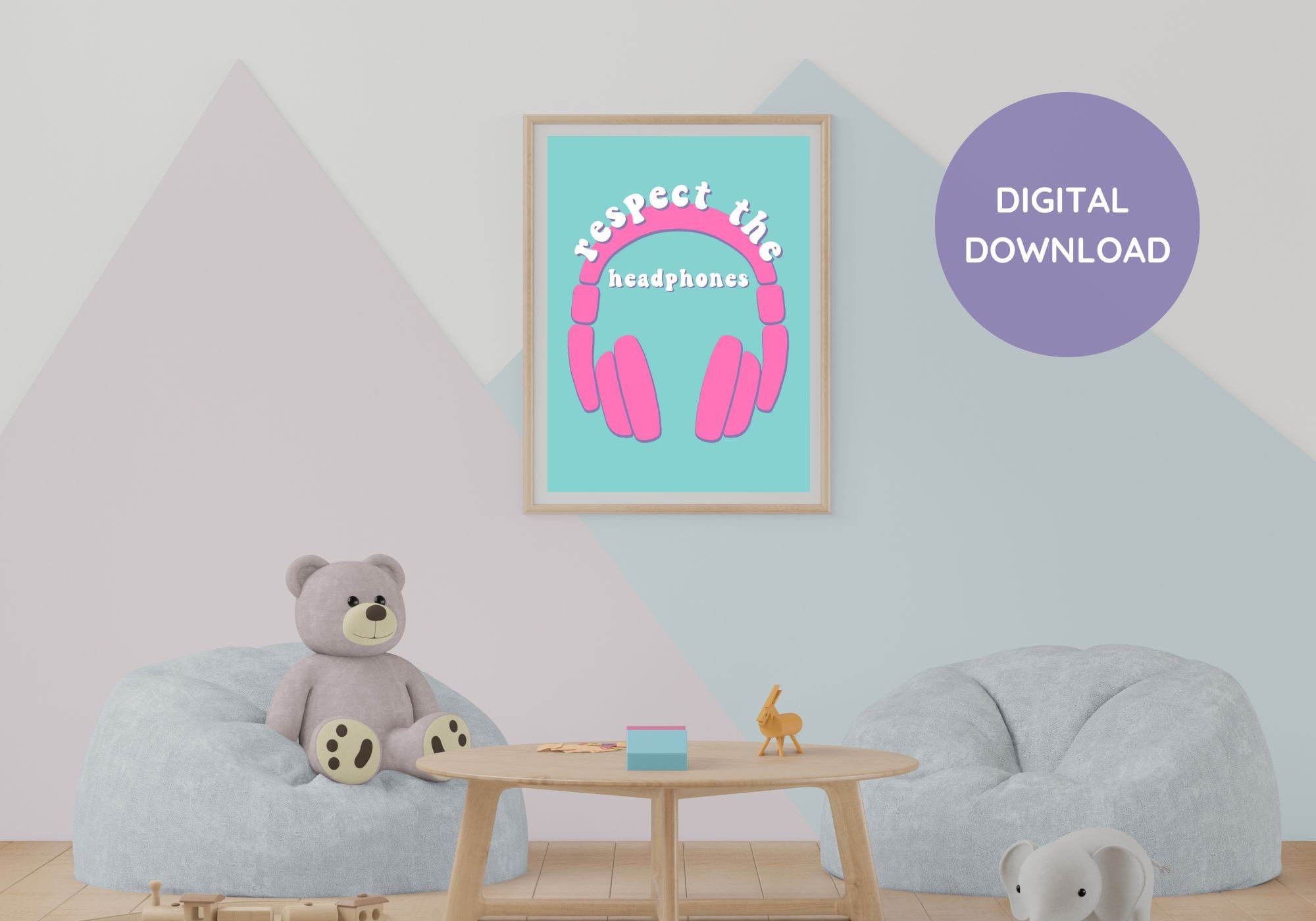 Respect Headphones Neurodiversity Poster Autistic Pride Wall - Etsy