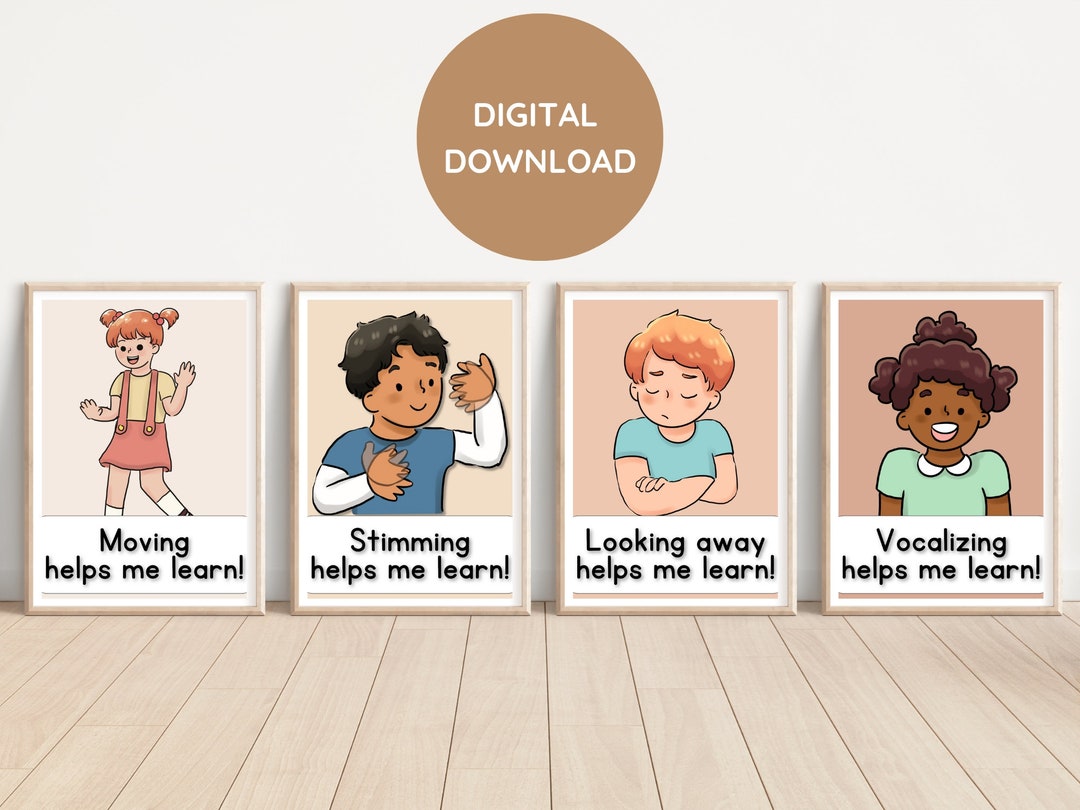 Set of 4 Posters Neurodiversity Acceptance Neuroaffirming Classroom ...