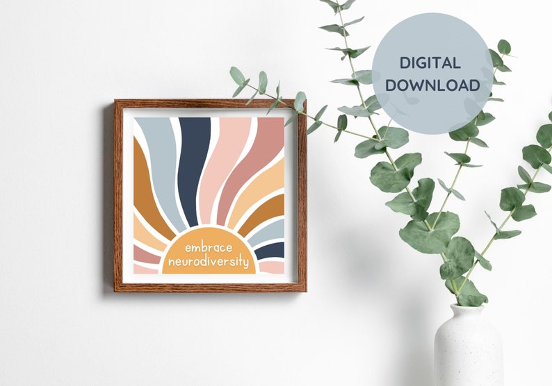Boho Sun Embrace Neurodiversity Print Classroom Poster Kids Bedroom ...
