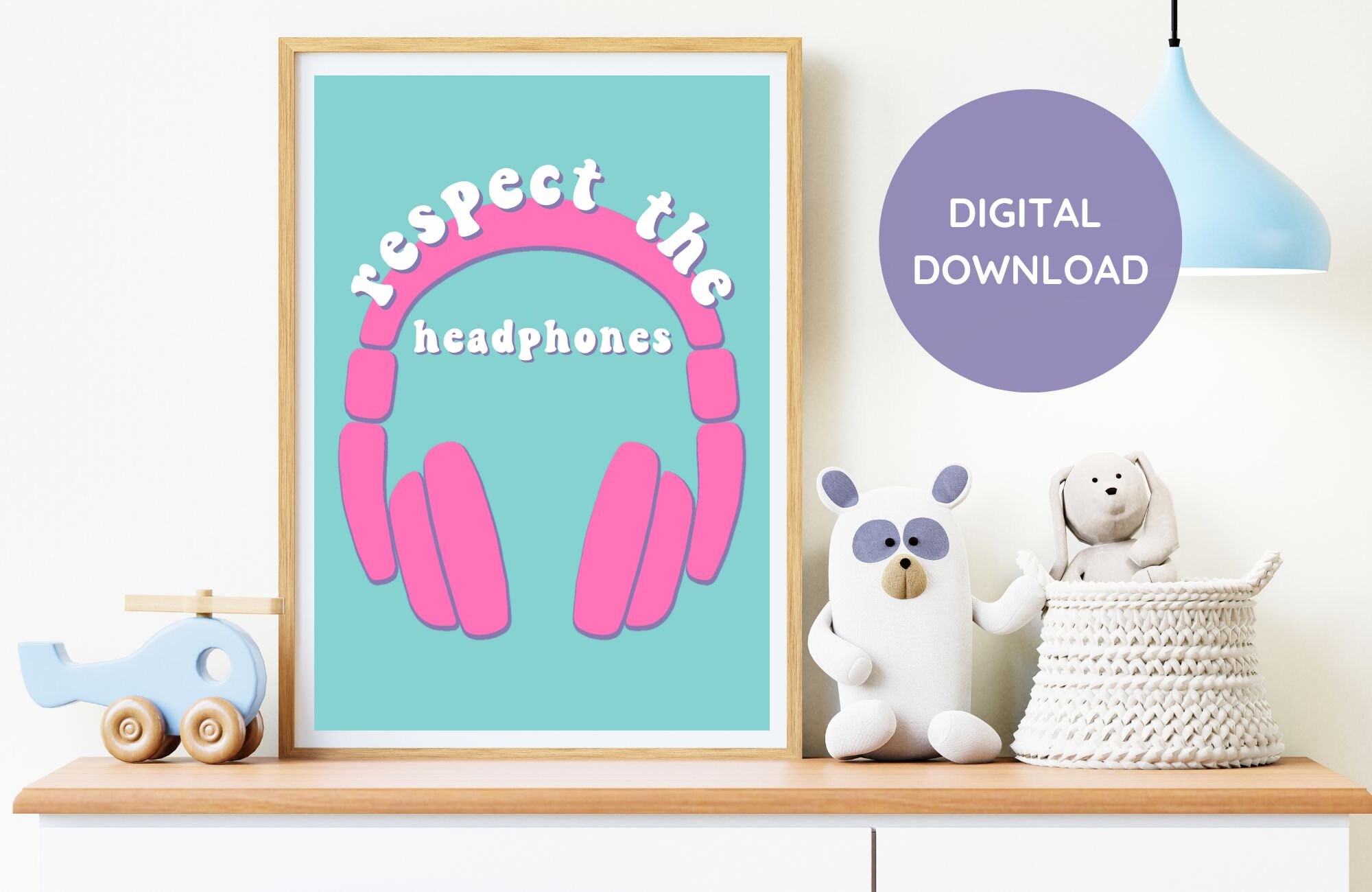 Respect Headphones Neurodiversity Poster | Autistic Pride Wall Art ...