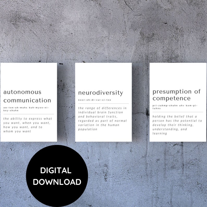 Set of 4 Neurodiversity Definition Posters Autistic Pride Wall Art ...