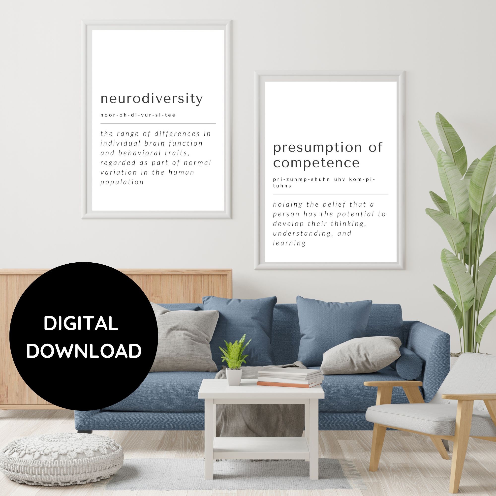 Set of 4 Neurodiversity Definition Posters Autistic Pride Wall Art ...