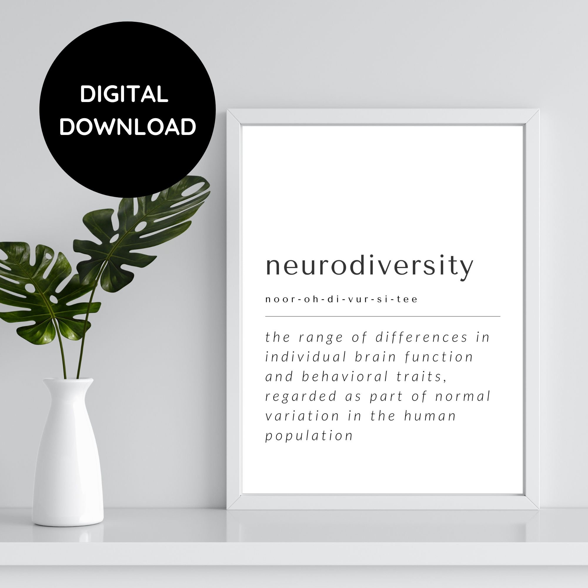 Set of 4 Neurodiversity Definition Posters Autistic Pride Wall Art ...