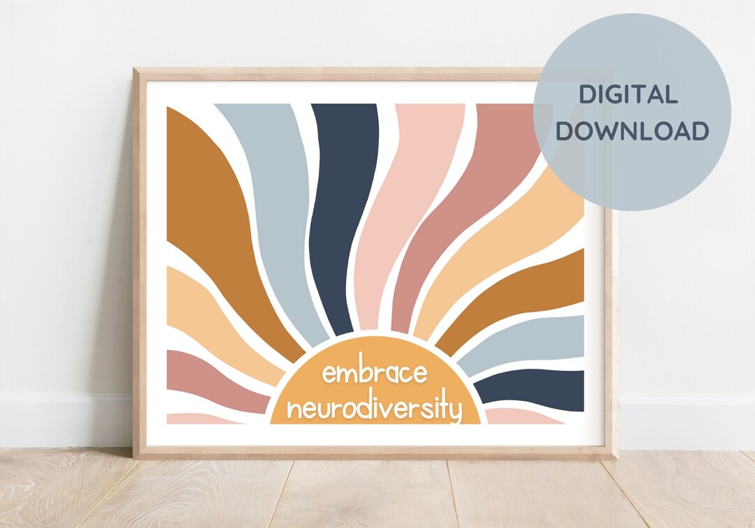 Boho Sun Embrace Neurodiversity Print Classroom Poster Kids Bedroom ...