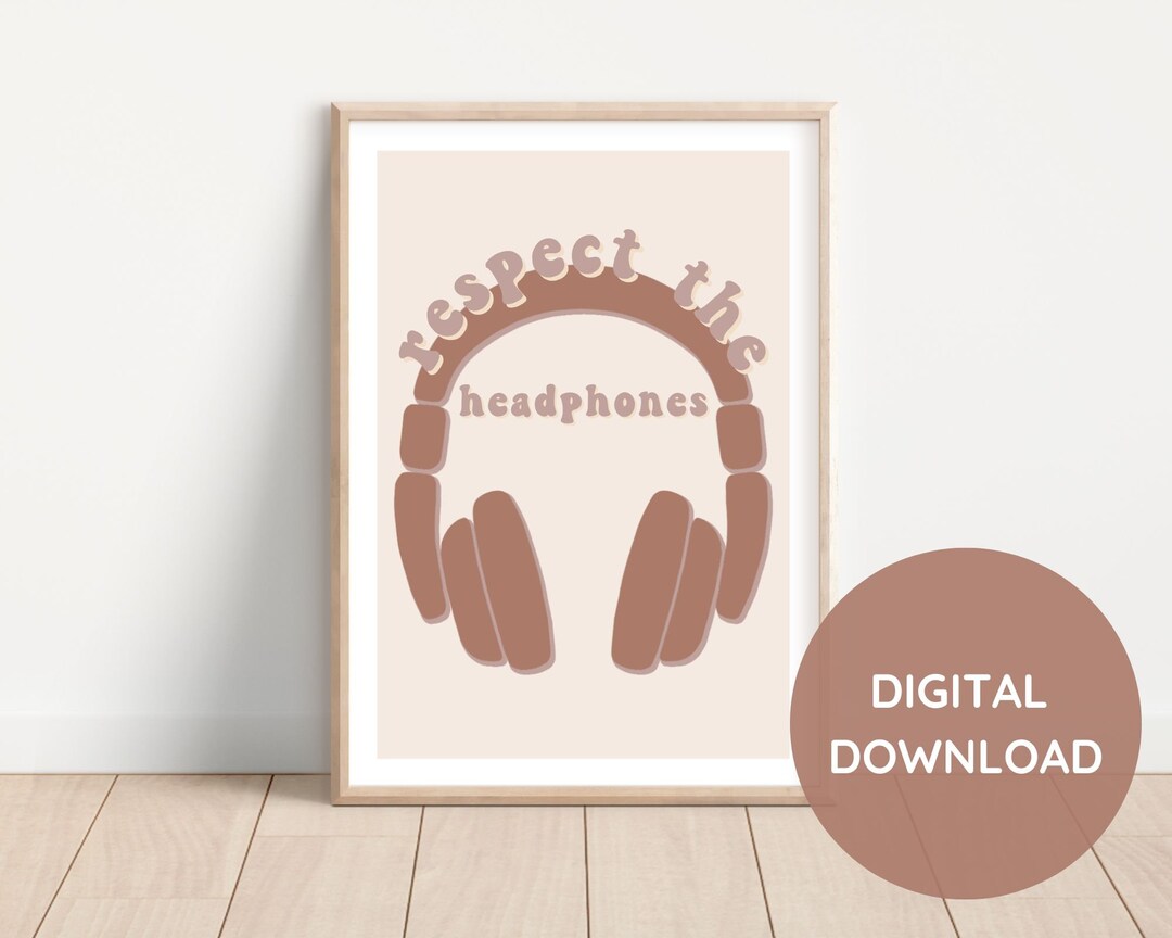 Respect Headphones Neurodiversity Poster Autistic Pride Wall Art ...