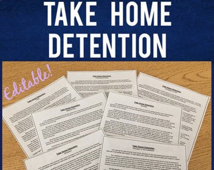 Detention Work Behavior Reflection EDITABLE - Etsy