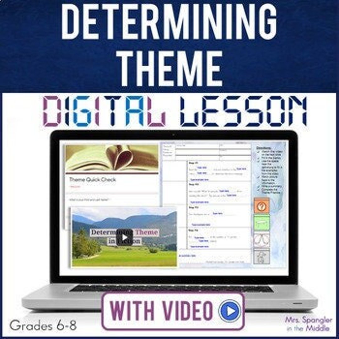 Main Idea Theme DIGITAL Lesson Guided Notes Video Quiz - Etsy
