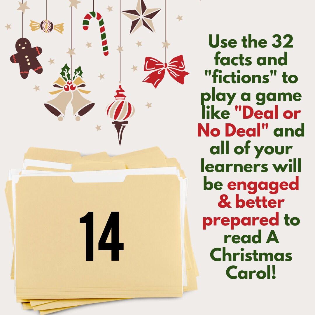 A Christmas Carol Prereading Activity for Middle School Printable and ...