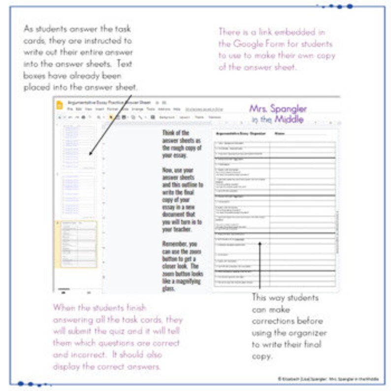 Argumentative Essay Writing Collaborative Practice DIGITAL Task Cards ...