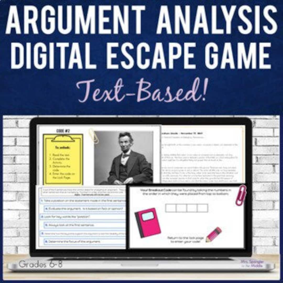 Argumentative Text Analysis Digital ESCAPE Game Evaluate Arguments and ...