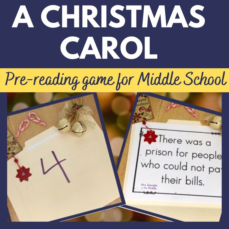 A Christmas Carol Prereading Activity for Middle School Printable and ...