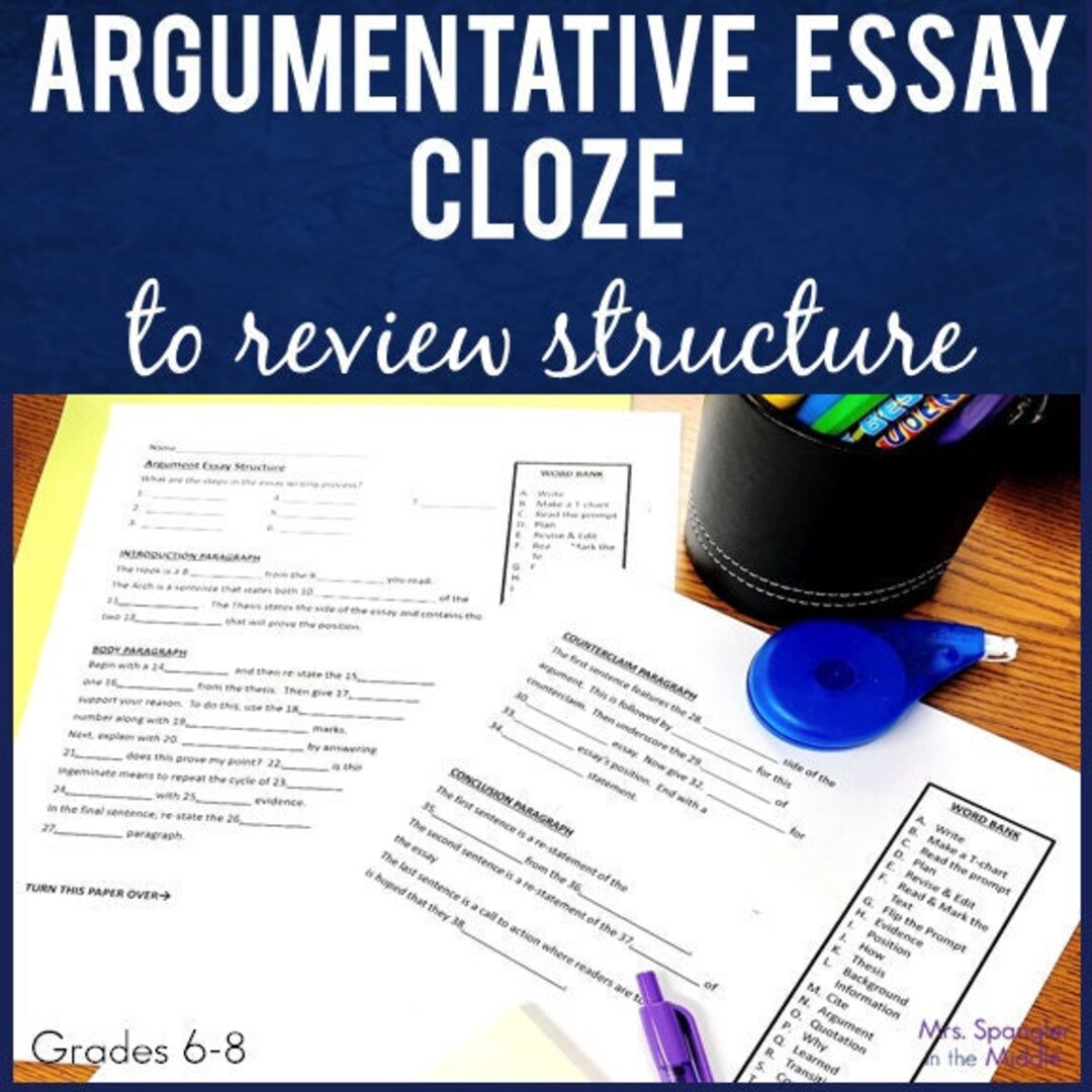 Argumentative Essay Practice Structure Activity Counterclaim Paragraph ...