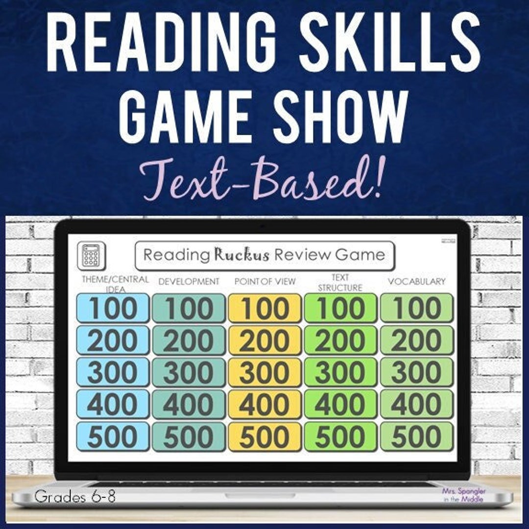 Reading Comprehension Skills Game Show Review ELA Test Prep - Etsy