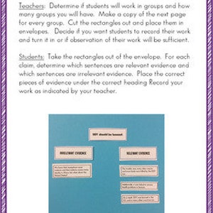 Citing Textual Evidence Project Based Learning With Menus Text Video ...