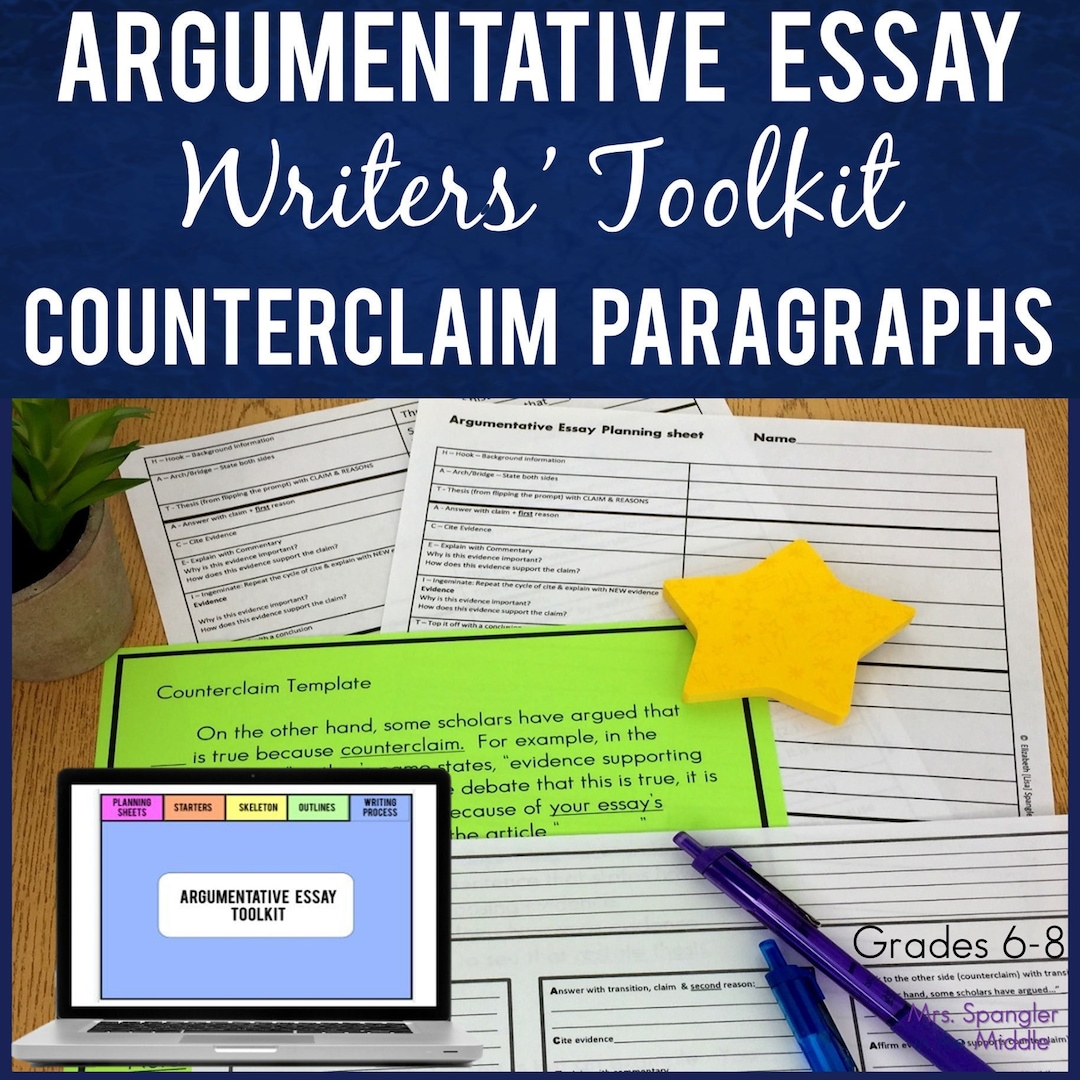 Argumentative Essay Graphic Organizer Set Separate Counterclaim ...