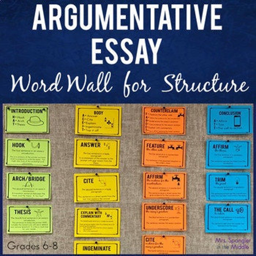 Argumentative Essay Word Wall for Structure - Etsy