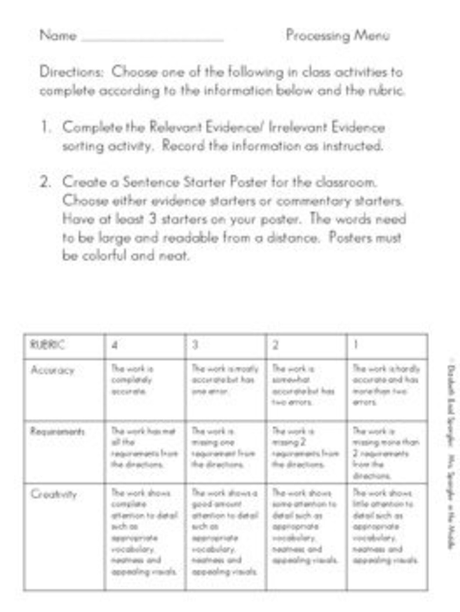 Citing Textual Evidence Project Based Learning With Menus Text Video ...