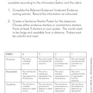 Citing Textual Evidence Project Based Learning With Menus Text Video ...