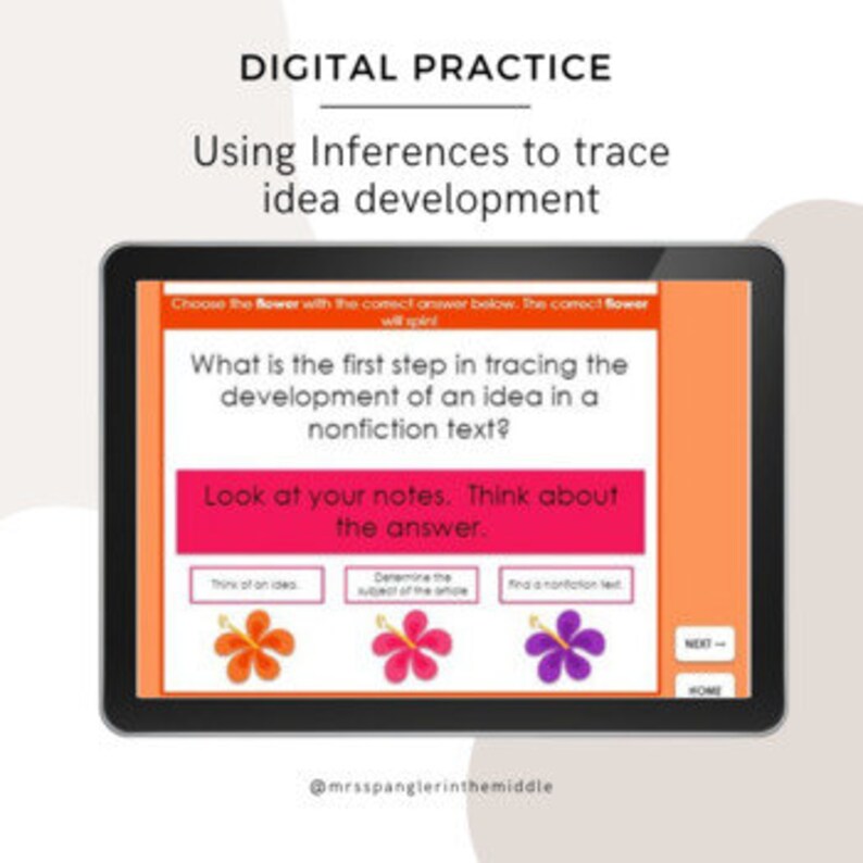 Making Inferences Idea Development DIGITAL Skill Practice GAME ...
