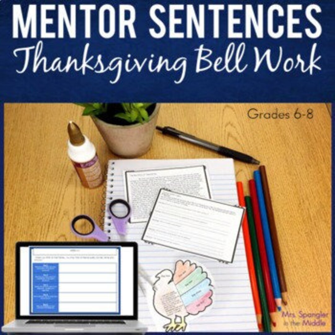 Thanksgiving Mentor Sentences Bell Ringers for Middle School - Etsy