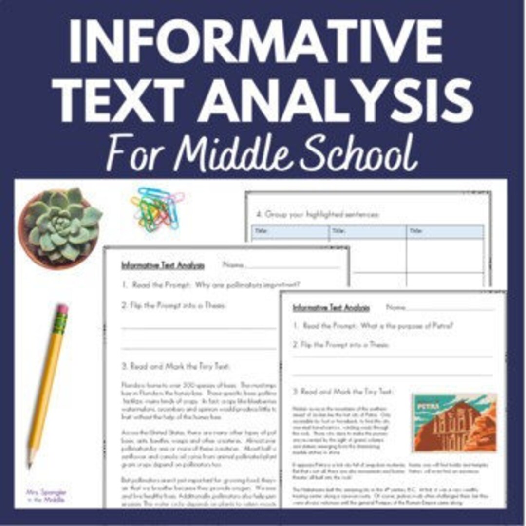 Informative Text Analysis Practice for Middle School - Etsy