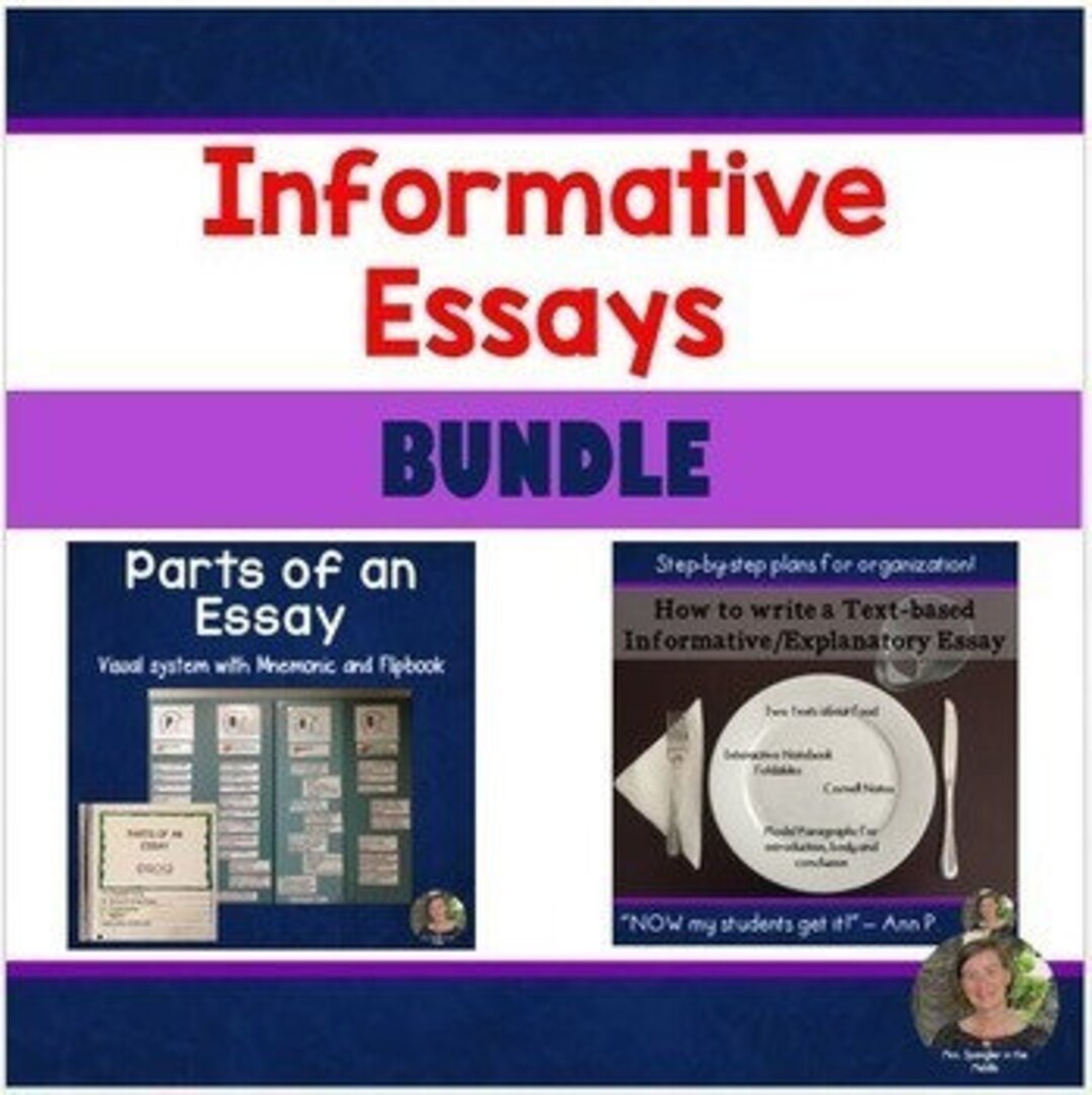 How to Write Informative Essays Parts of an Essay Visual System BUNDLE ...