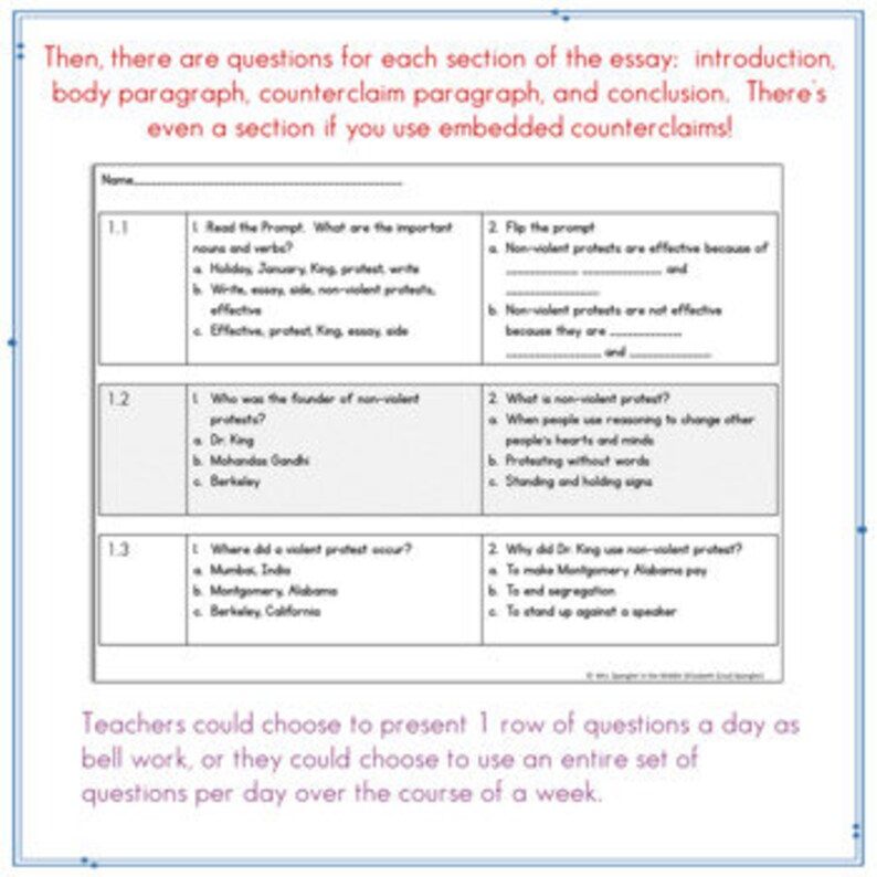 Argumentative Writing Daily Review Bell Ringer Printable and Digital - Etsy