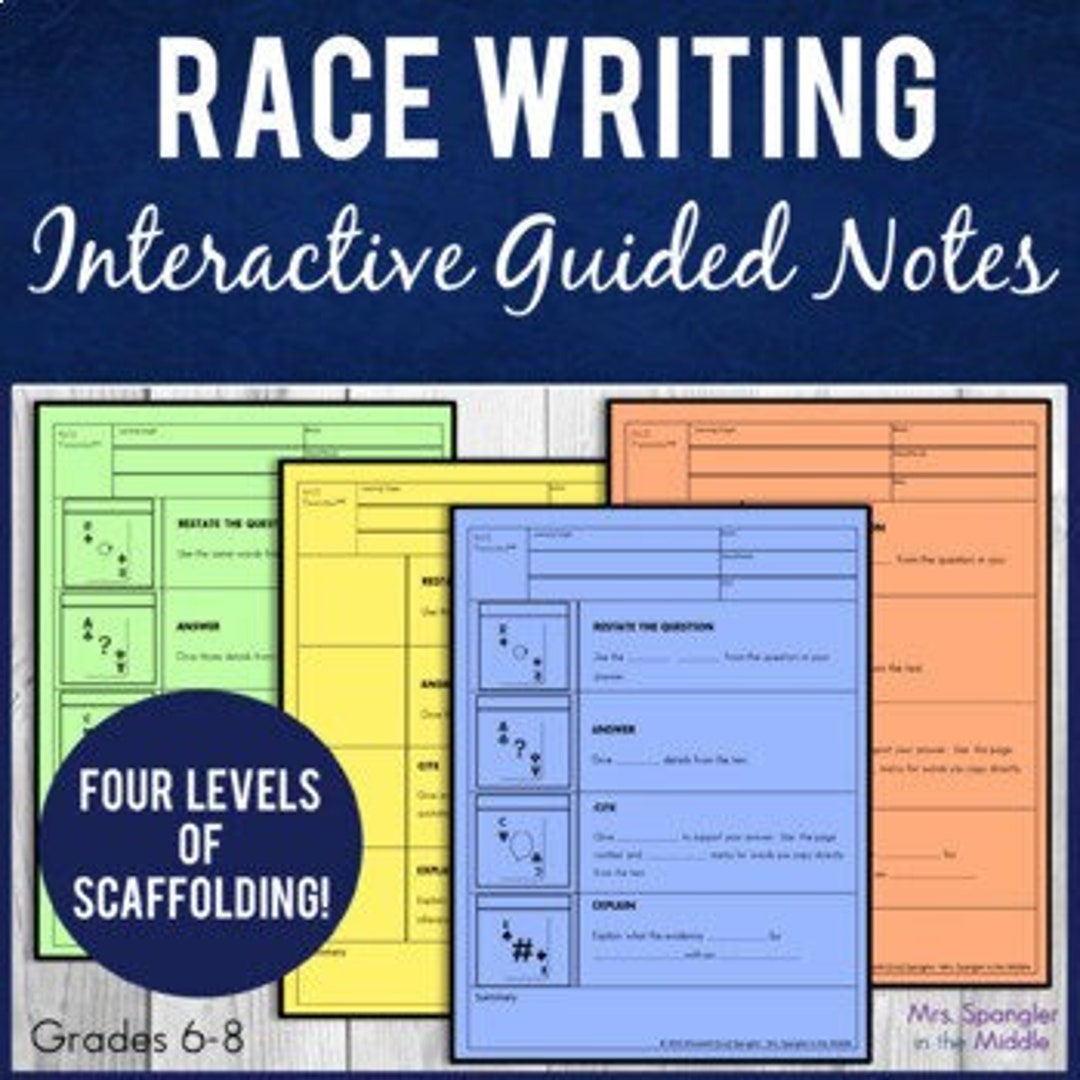 RACE Expository Writing Strategy Differentiated Guided Notes EDITABLE ...
