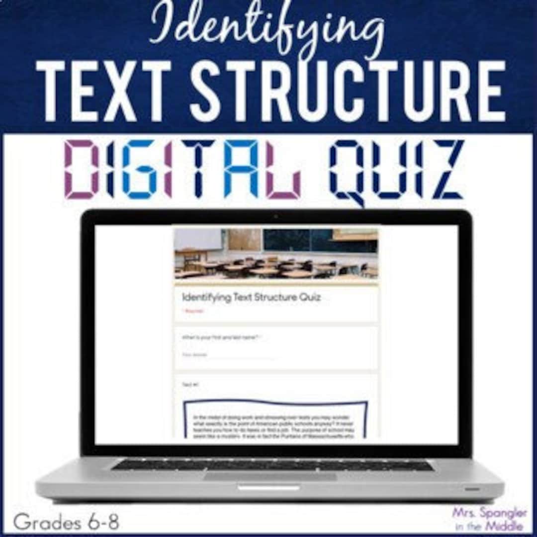 Identifying Text Structure DIGITAL Quiz - Etsy