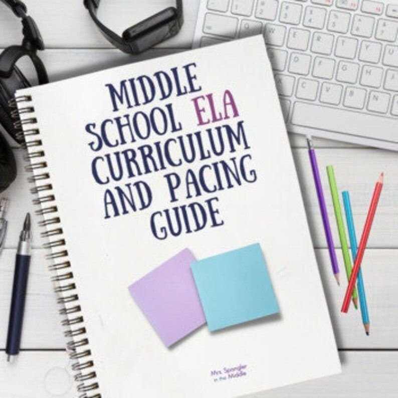 Middle School ELA Full Year Pacing Guide Curriculum Map Printable and ...