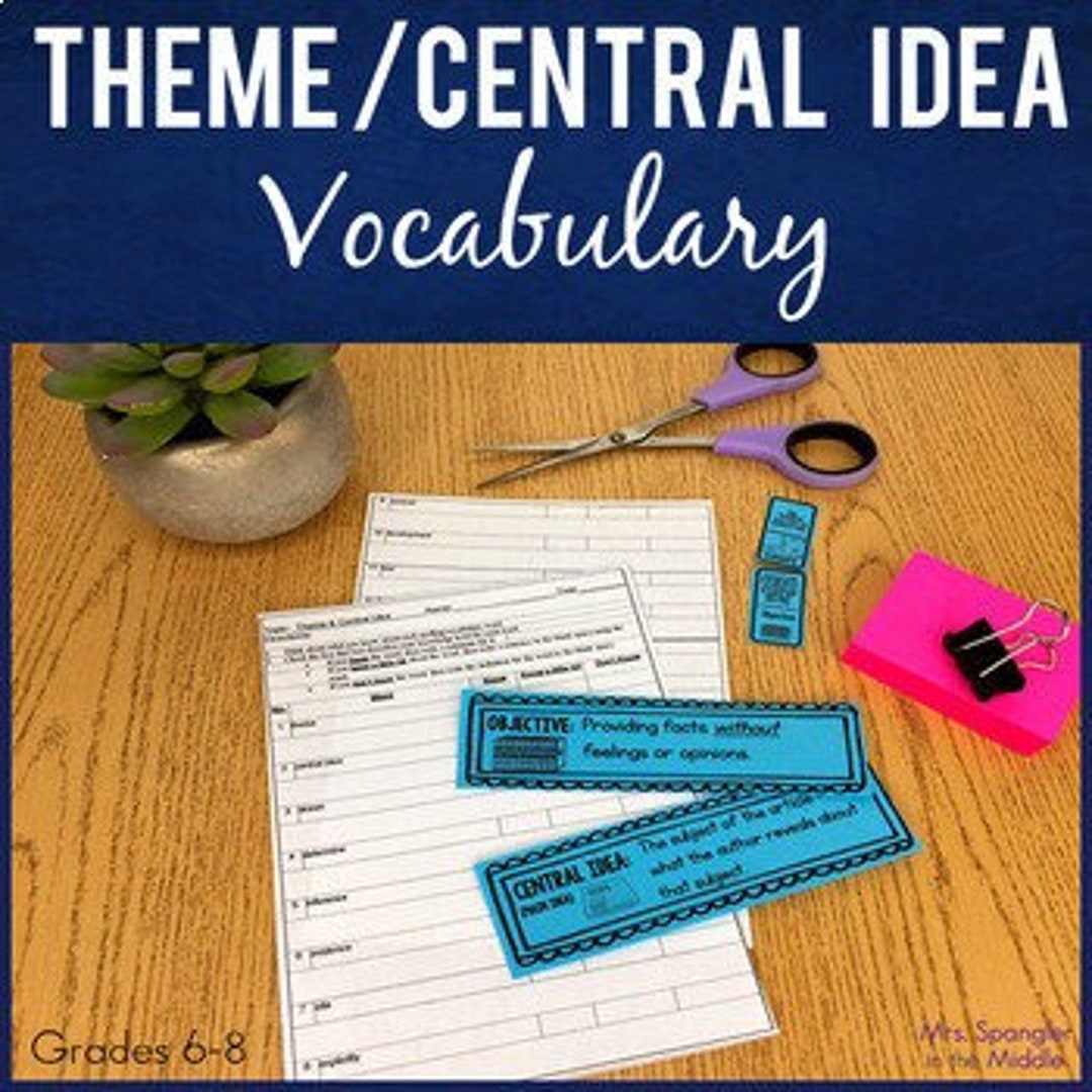 Theme and Central Idea Vocabulary With Word Wall and Dominoes Practice ...