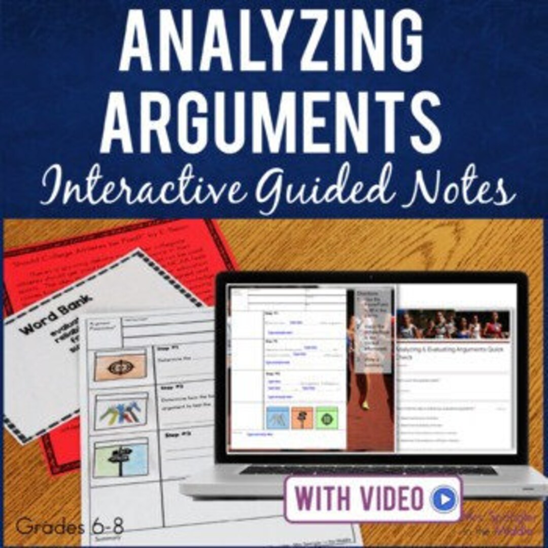 Argumentative Text Analysis Printable AND Digital Guided Notes Middle ...