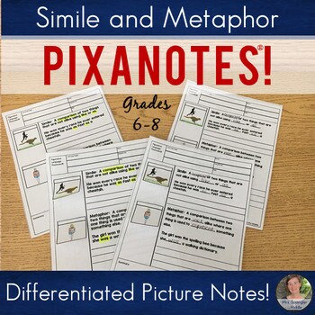 Simile and Metaphor Interactive Guided Notes - Etsy