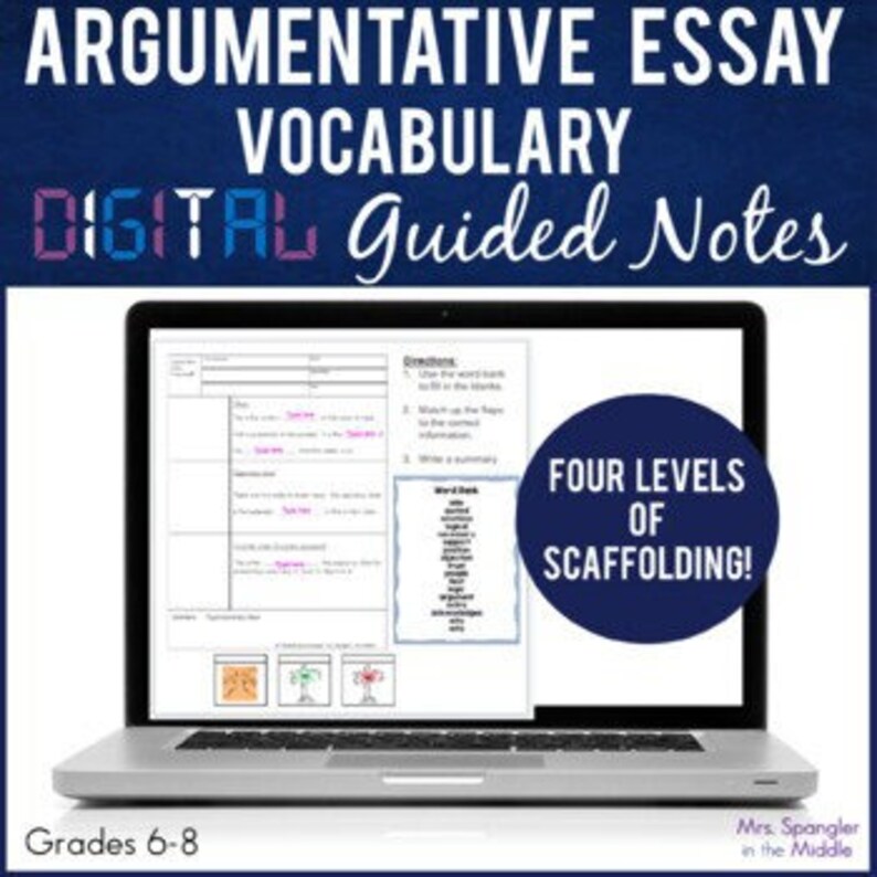 Argumentative Essay Vocabulary DIGITAL Guided Notes - Etsy