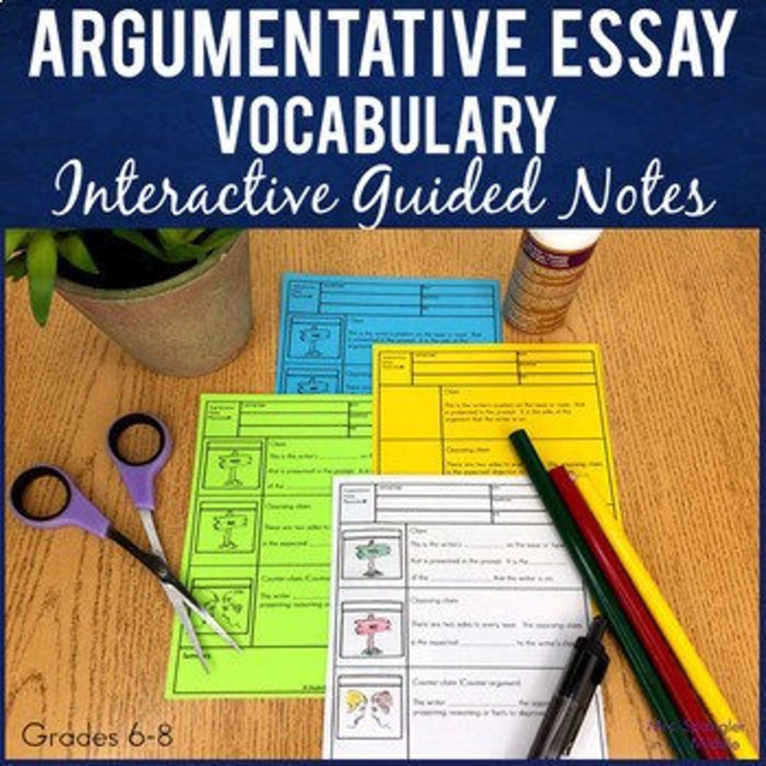 Argumentative Essay Vocabulary Printable Guided Notes - Etsy