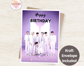Bts Card Happy Birthday - Etsy