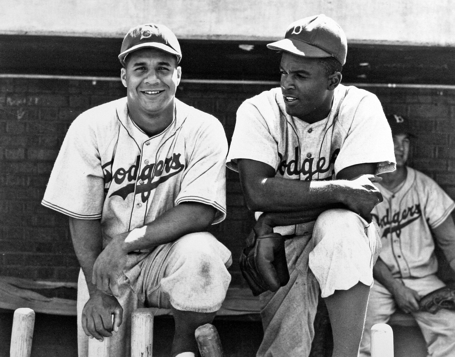 Brooklyn Dodgers Jackie Robinson and Roy Campanella in 1948 8x10 ...