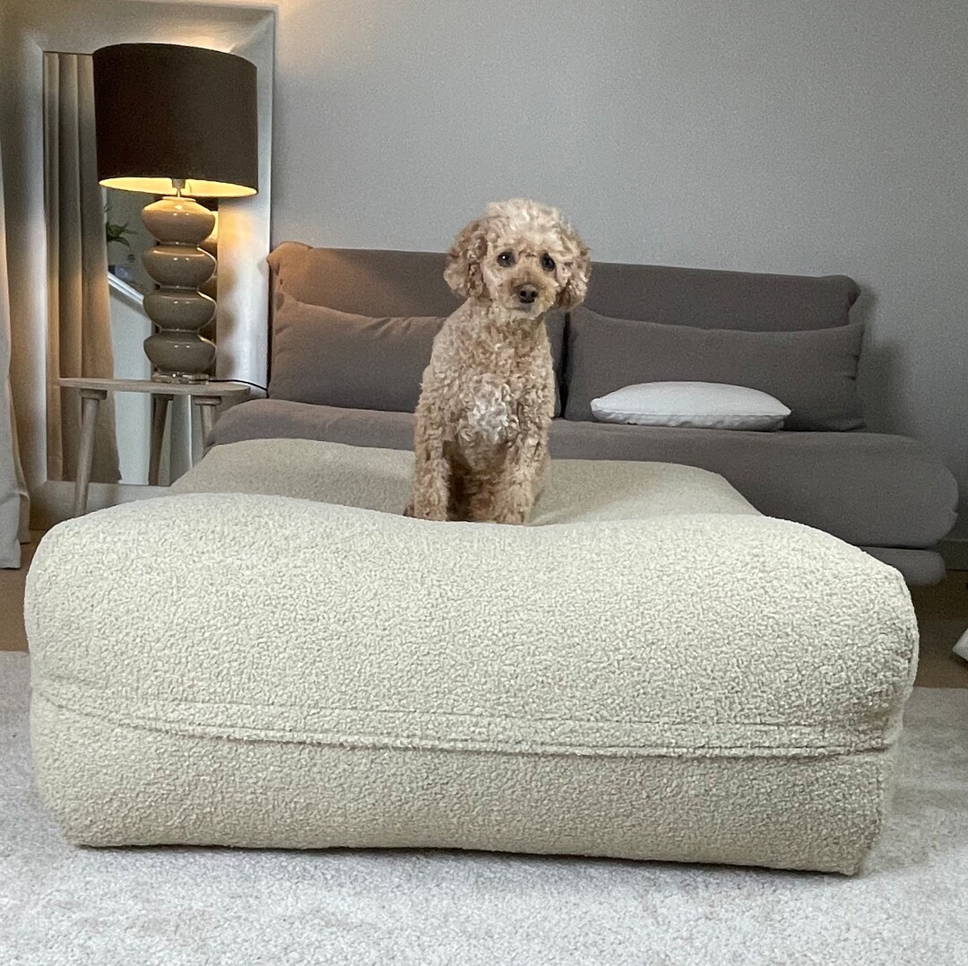Dog Bed Pouf Dog Pouf Orthopedic Dog Bed Teddy Fabric Beige - Etsy