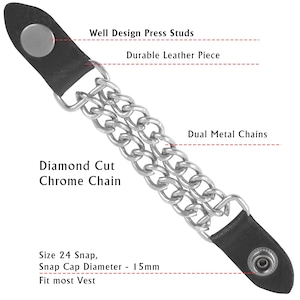 Vest Extender Jacket Waistcoat Leather Snap Accessories Chrome Finish ...