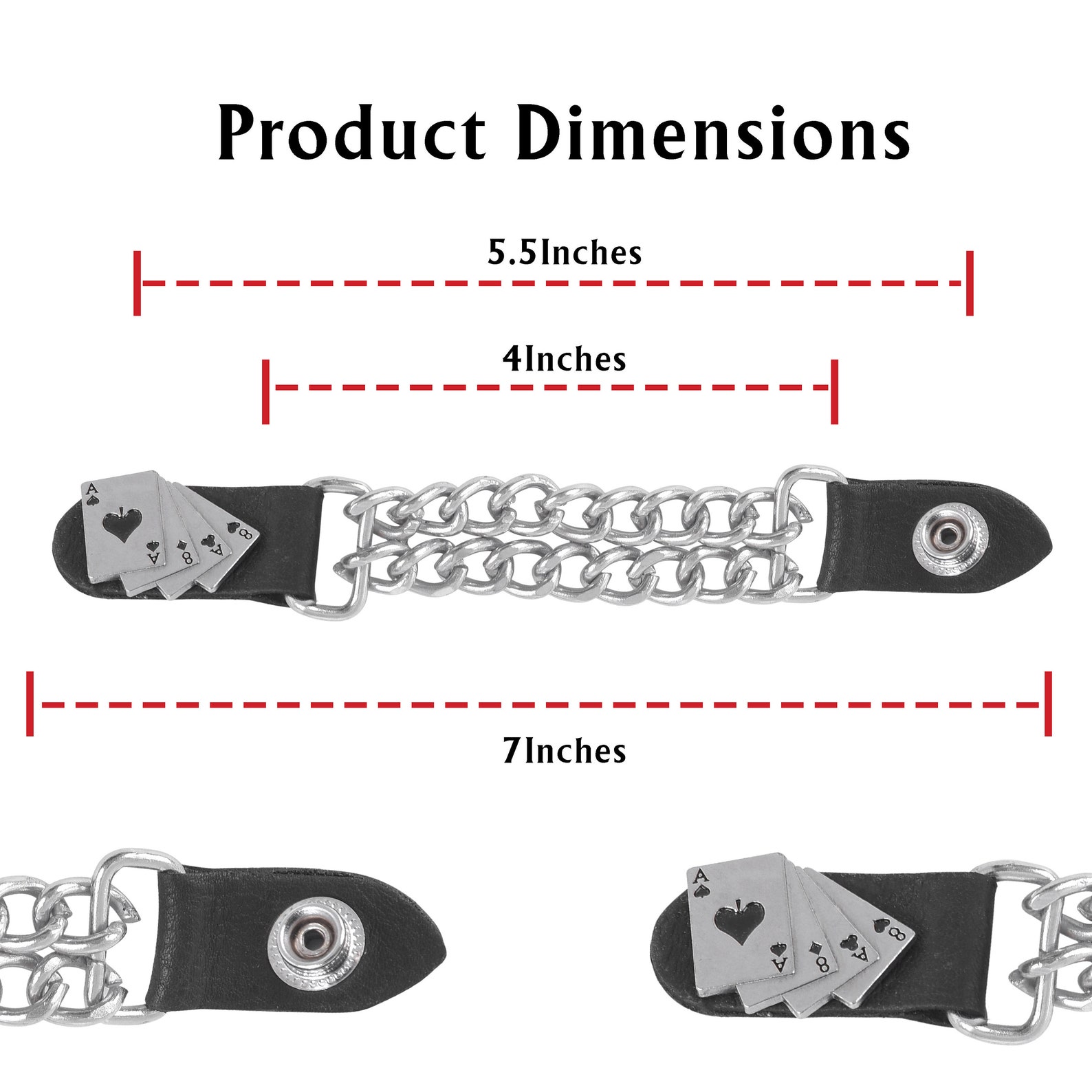 Vest Extender Jacket Waistcoat Leather Snap Accessories Chrome Finish ...