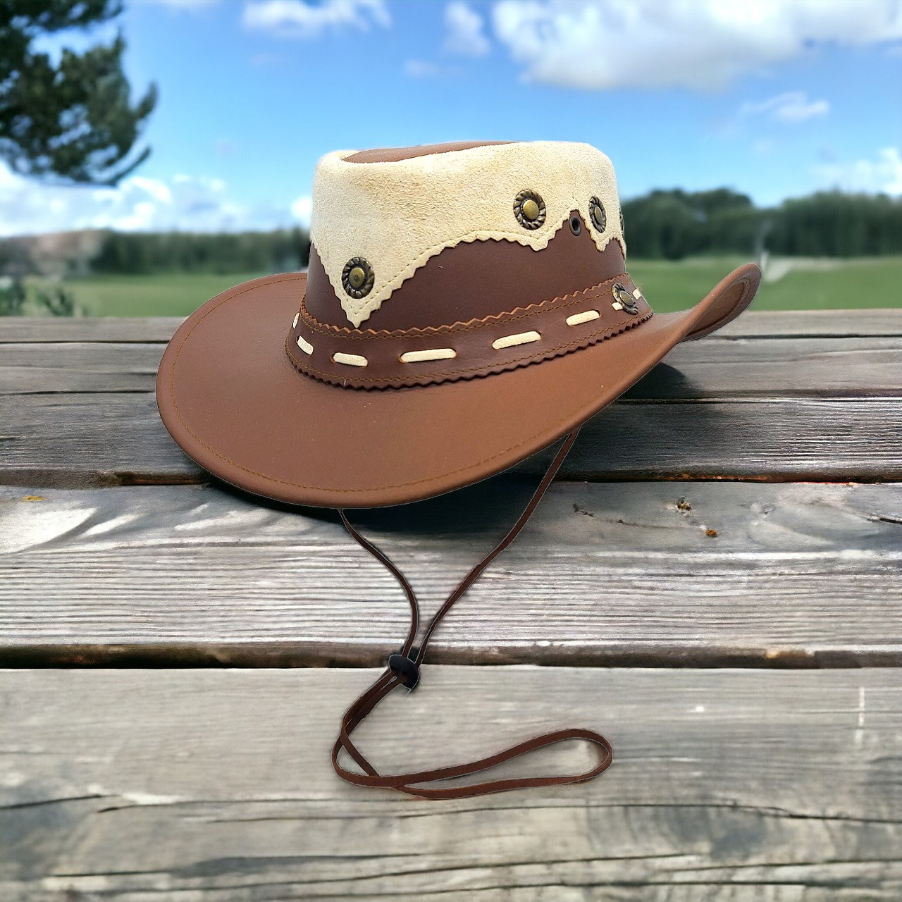 Children Kids Multiple Cowboy Hat Real Leather Australian Western Style ...